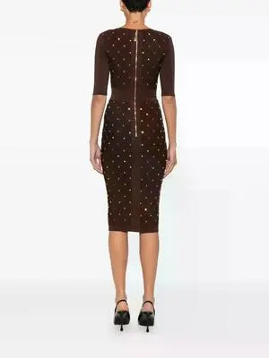 Elisabetta Franchi V-neck Geometric Embellished Dress