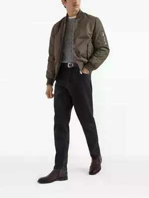Brunello Cucinelli Zip-front Bomber Jacket - Brown