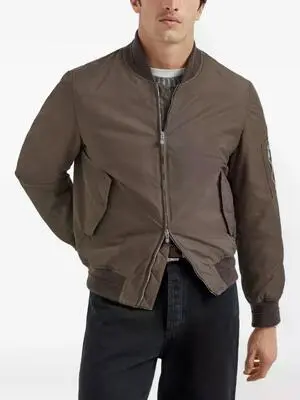 Brunello Cucinelli Zip-front Bomber Jacket - Brown