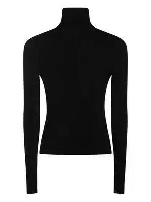 COURREGES Zip-neck Wool Sweater - Black