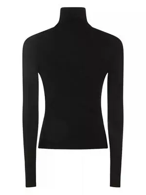 COURREGES Zip-neck Wool Sweater - Black