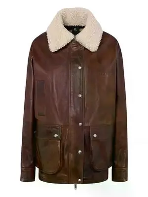 HALFBOY Shearling-collar Leather Jacket