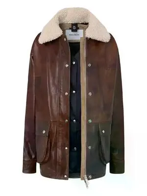HALFBOY Shearling-collar Leather Jacket