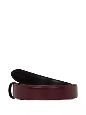 Karl Lagerfeld Signature Logo Leather Belt - Red