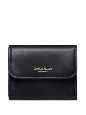 Giorgio Armani Logo-print Leather Wallet - Black