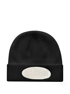 Just Cavalli Logo-embroidered Beanie - Black