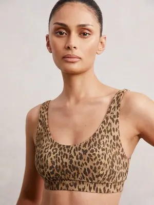 The Upside Leopard-print Scoop Bra