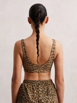 The Upside Leopard-print Scoop Bra