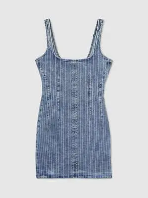 Good American Denim Rhinestone Dress