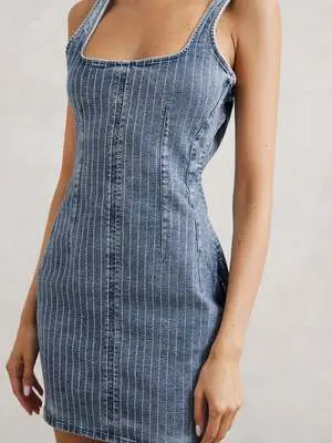 Good American Denim Rhinestone Dress