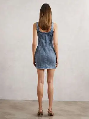 Good American Denim Rhinestone Dress