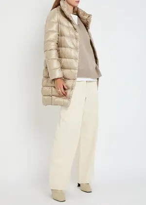 Herno Quilted Shell Coat - Beige