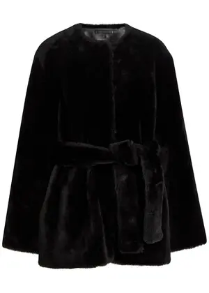 TOTÊME Belted Shearling Jacket - Black
