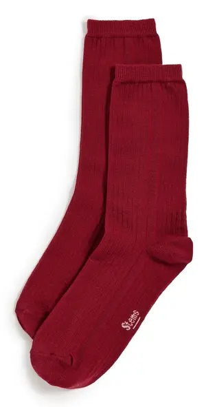 STEMS Cotton Cashmere Crew Socks - Red