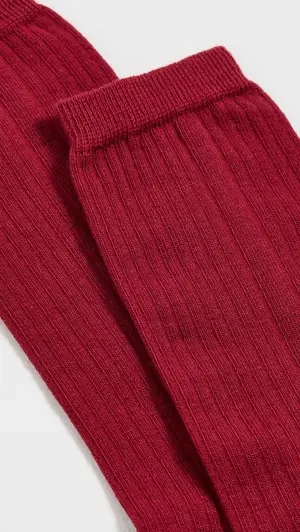 STEMS Cotton Cashmere Crew Socks - Red
