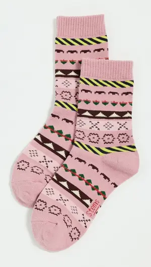 STEMS Leah Striped Crew Socks