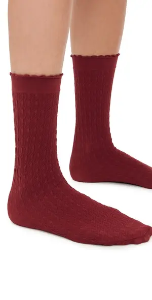 Falke Posh Pulse Houndstooth Socks - Cayenne