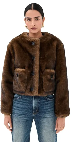 Marc Jacobs Teddy Faux Fur Cropped Jacket