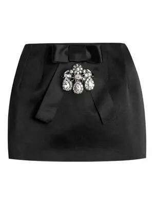 Dolce & Gabbana Bow-embellished Crystal Mini Skirt - Black