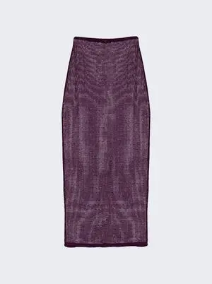 Zeynep Arçay Crystal-embellished Fishnet Pencil Skirt - Red