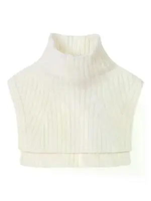 Eric Bompard Ribbed Knit High-neck Bib