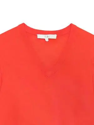 Tibi Long-sleeve V-neck Sweater