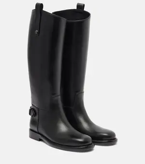 Burberry Cavalier Leather Knee-high Boots - Black