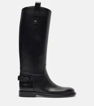 Burberry Cavalier Leather Knee-high Boots - Black