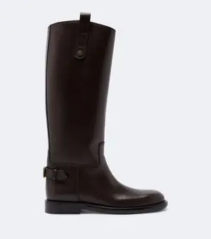 Burberry Cavalier Leather Knee-high Boots - Brown