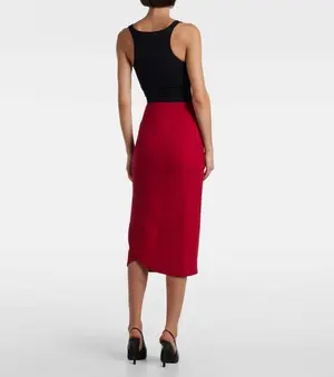 MUGLER Re/edit Virgin Wool High-rise Pencil Skirt