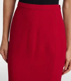 MUGLER Re/edit Virgin Wool High-rise Pencil Skirt