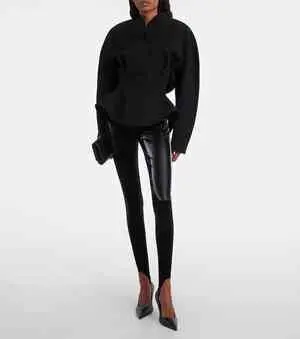 MUGLER Re/edit High-rise Stirrup Leggings