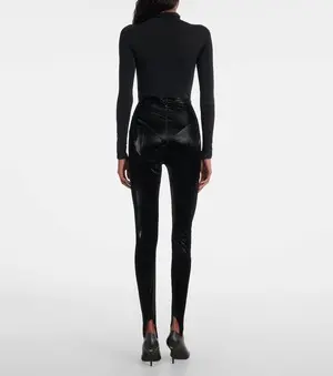 MUGLER Re/edit High-rise Stirrup Leggings