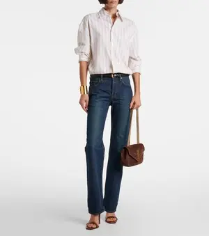 Saint Laurent Loulou Small Matelassé Suede Shoulder Bag - Brown