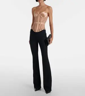 MUGLER Re/edit Paneled Sheer Bustier Top