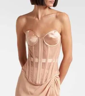 MUGLER Re/edit Paneled Sheer Bustier Top