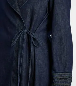 Dries Van Noten Denim Wrap Coat