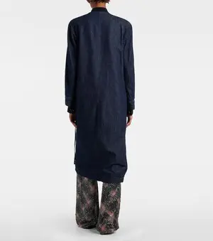 Dries Van Noten Denim Wrap Coat - Blue