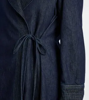 Dries Van Noten Denim Wrap Coat - Blue