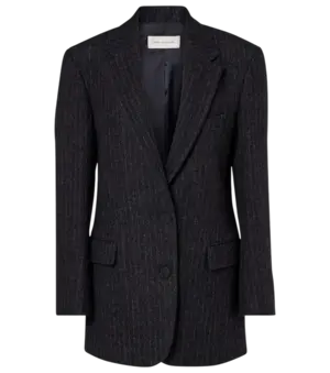Dries Van Noten Pinstripe Wool Blazer - Grey