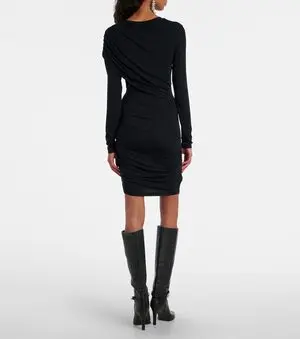 MARANT ETOILE Denise Draped Jersey Minidress - Black