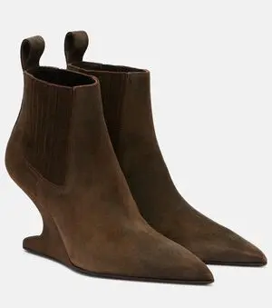 Rick Owens Suede Ankle Boots