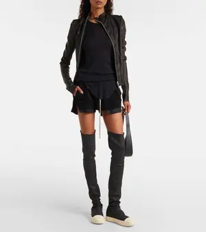 Rick Owens Coated Denim Over-the-knee Boots