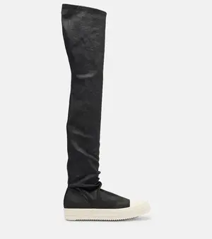 Rick Owens Coated Denim Over-the-knee Boots