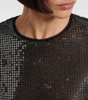 Isabel Marant Étoile Sequined Long Sleeve Top - Silver