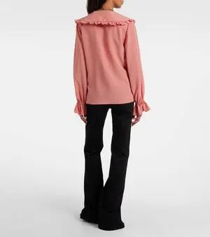 Chloé Ruffled Silk Crêpe De Chine Blouse - Pink