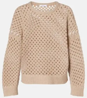 Max Mara Essen Open-knit Sweater - Beige