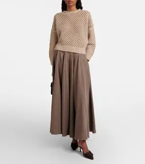 Max Mara Essen Open-knit Sweater - Beige