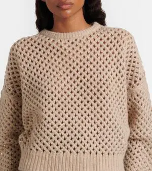 Max Mara Essen Open-knit Sweater - Beige