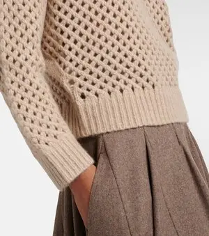 Max Mara Essen Open-knit Sweater - Beige